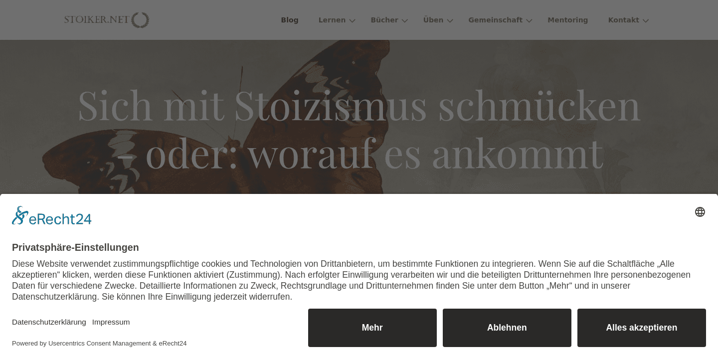 Sich mit Stoizismus schmücken - oder: worauf es ankommt | stoiker.net ...