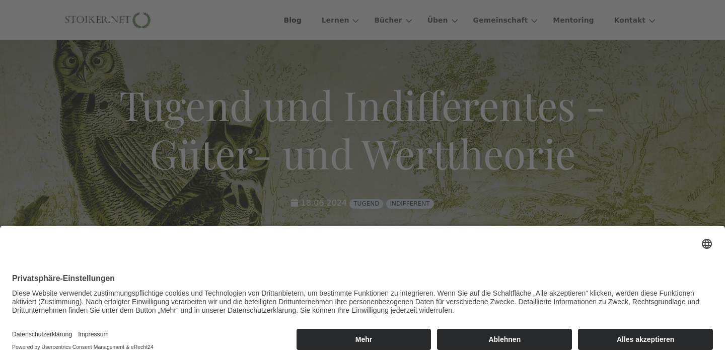 Tugend und Indifferentes - Güter- und Werttheorie | stoiker.net ...